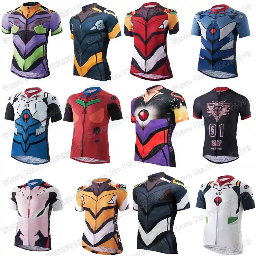 2024 Japan Cartoon Anime Cycling Jersey Short Sleeve Evangelion Cosplay ...