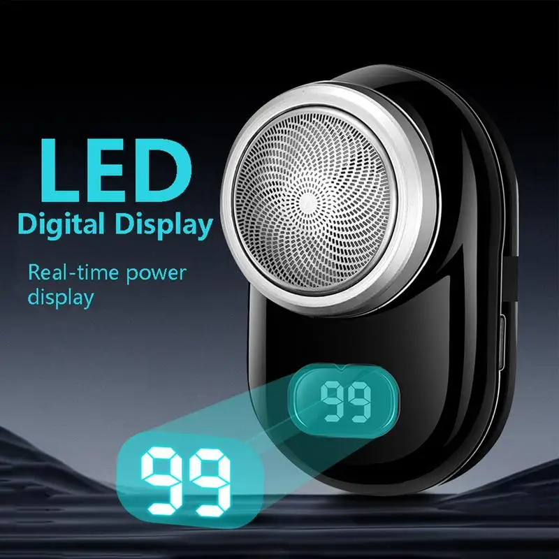Mini-Electric-Razor-With-Mirror-LED-Display-Waterproof-Rechargeable-USB ...