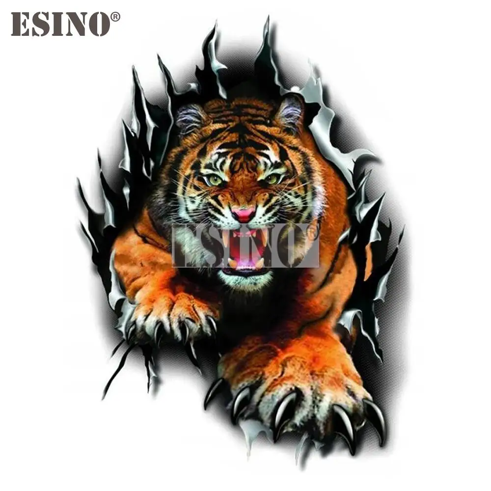 Car Styling Funny Warning Wild Nature Cruel Angry Tiger Adhesive PVC ...