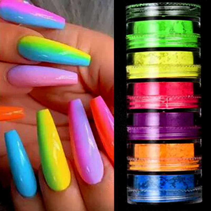 6colors-Set-Neon-Pigment-Nail-Powder-Net-6-10g-Gradient-Fluorescence ...