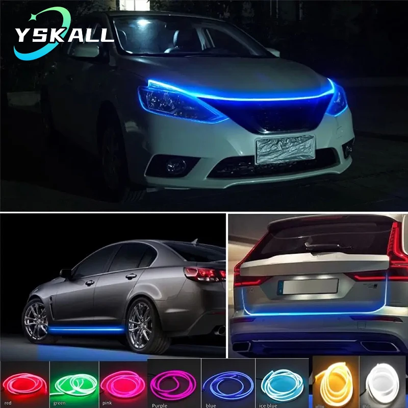 Sequential-Scan-Led-Strip-Car-Tuning-Hood-Lights-Universal-Headlight ...
