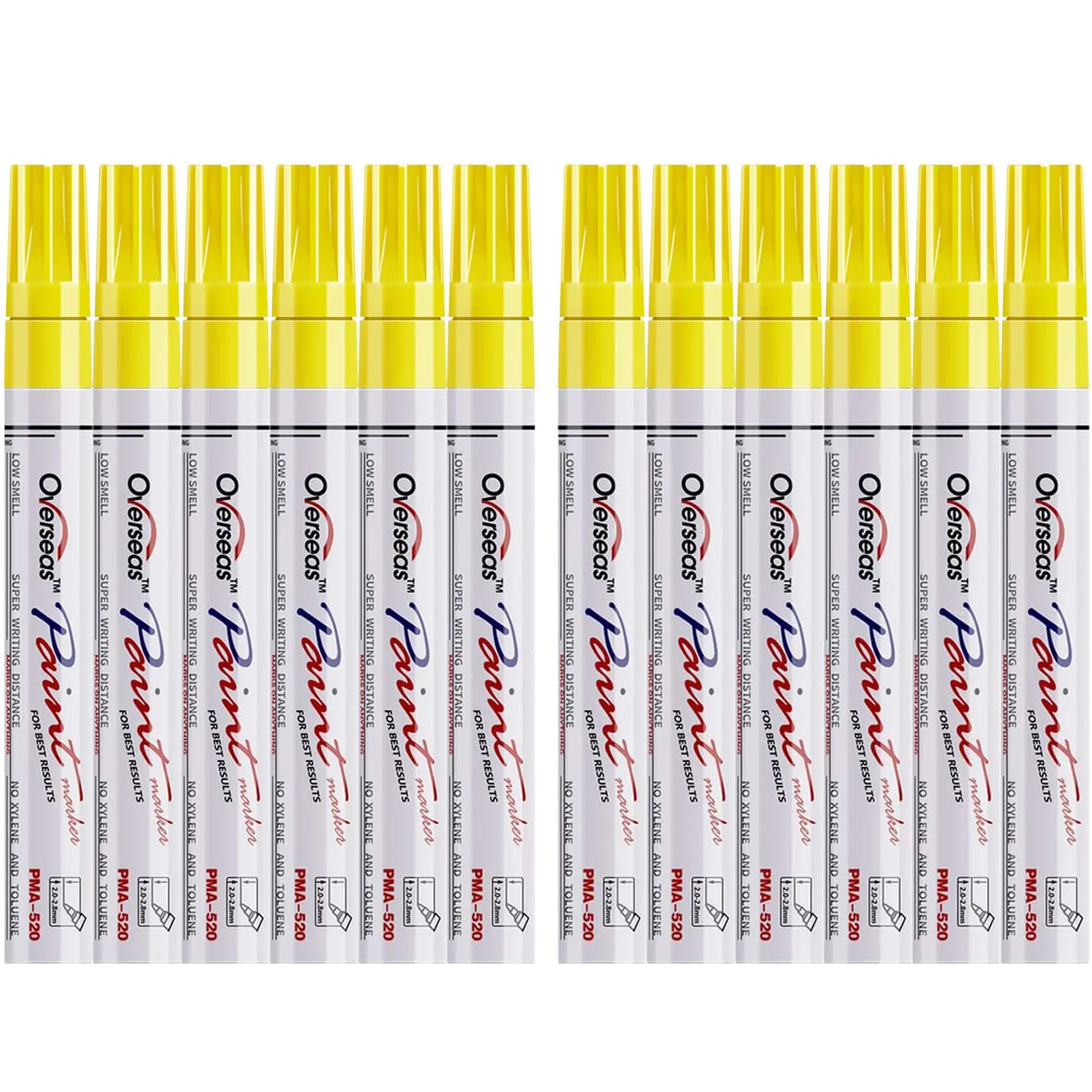 Yellow-Paint-Markers-Pens-12-Pack-Permanent-Oil-Based-Paint-Pen-2-0mm ...