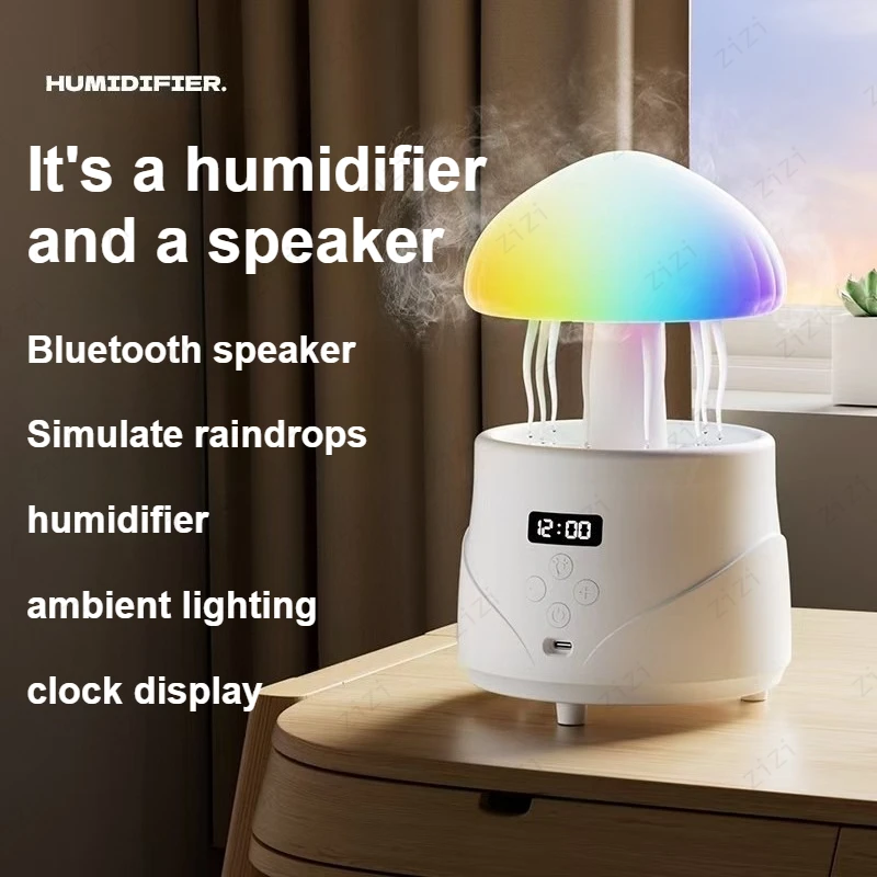 Jellyfish Shaped Fog Atomization Humidifier Bluetooth Speaker Colorful ...