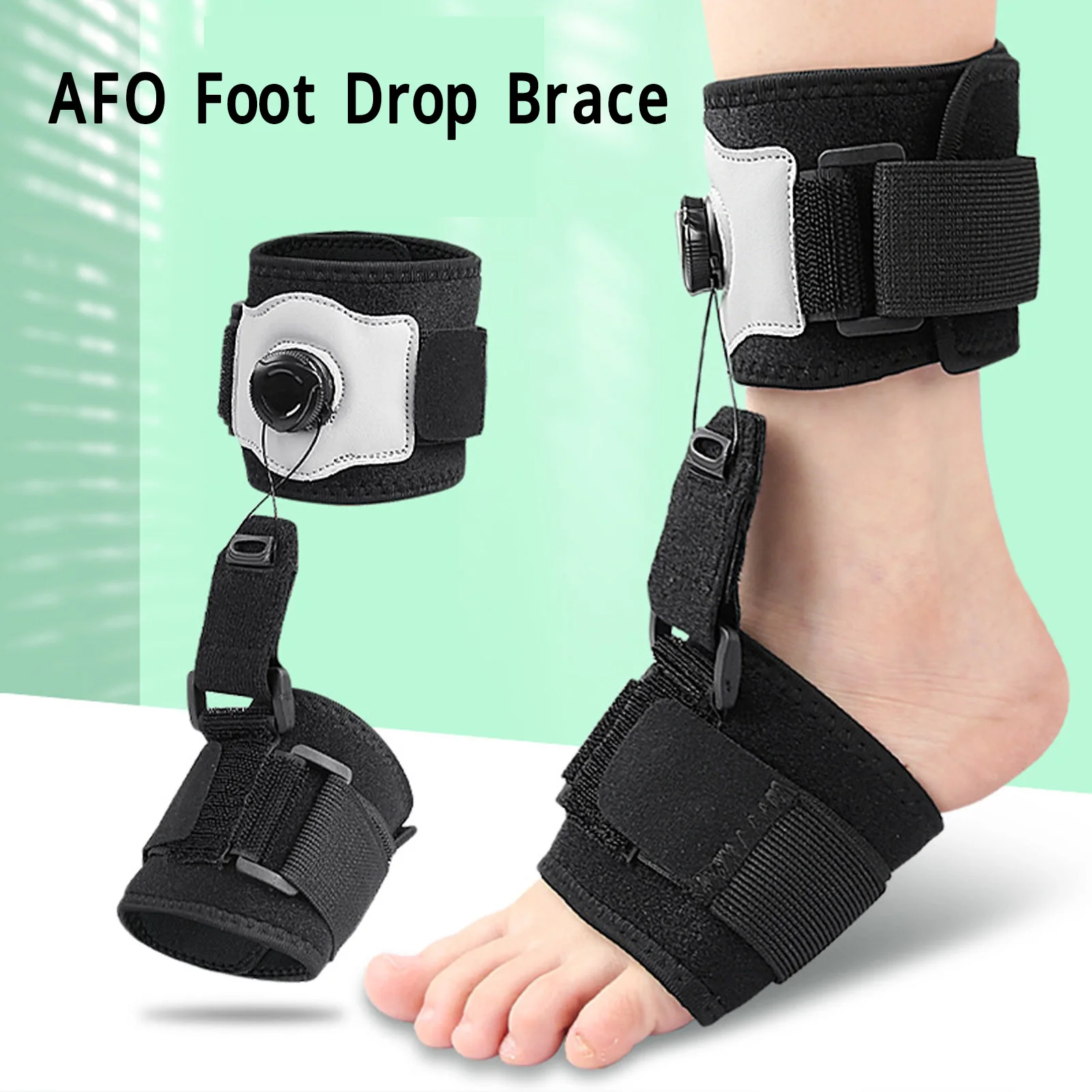 AFO Foot Drop Brace Adjustable Day Night Ankle Support Drop Foot Brace ...