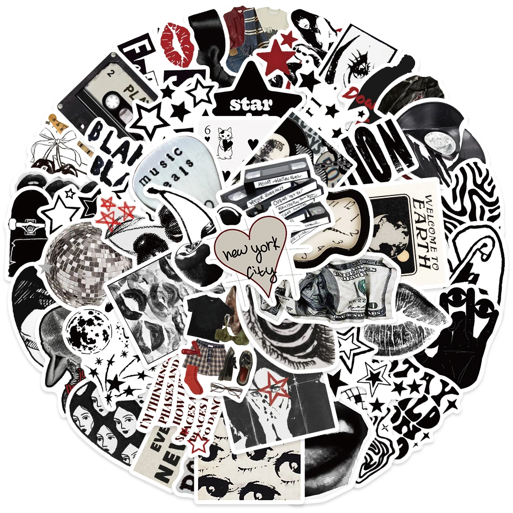 Stick with Style: Why These Black & White Retro Aesthetic Stickers Are ...