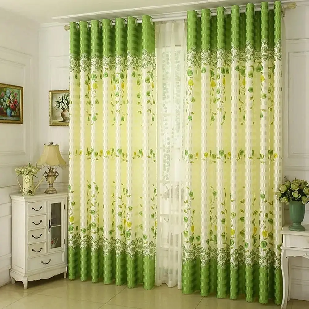 1-Panel-140cm-Width-Pastoral-Flower-Curtain-for-Living-Room-and-Bedroom ...