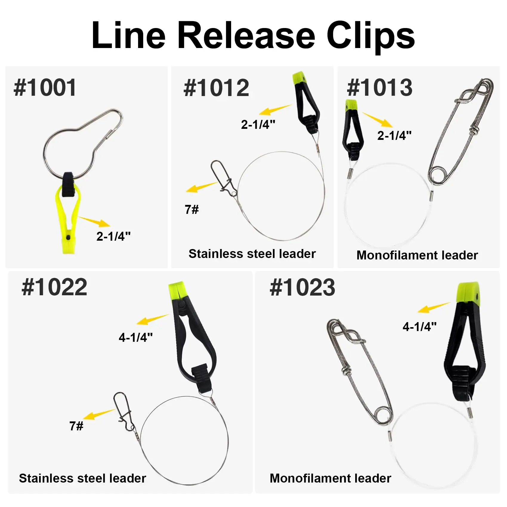 Downrigger-Line-Release-Clips-18-Inch-Leader-with-Snap-Weight-Release ...