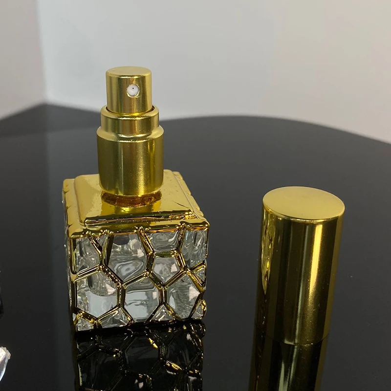 향수병 유리 10ml 스프레이 병 골드 샘플 빈 용기 여행 휴대용 분무기 우아한 알코올 울트라 미스트 분무기