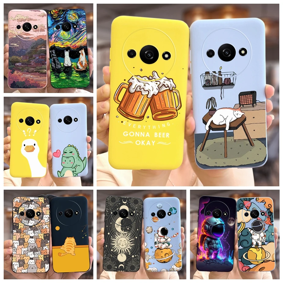 For-Xiaomi-Redmi-A3-Case-Cute-Fashion-Cartoon-Cover-6-71-Soft-Silicone ...