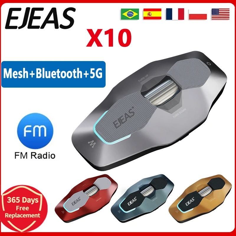 EJEAS X10 casco de motocicleta Bluetooth intercomunicador auriculares ...