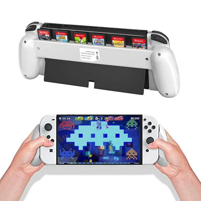 Hand-Grip-for-Nintendo-Switch-OLED-Console-Handle-with-6-Game-Cards ...