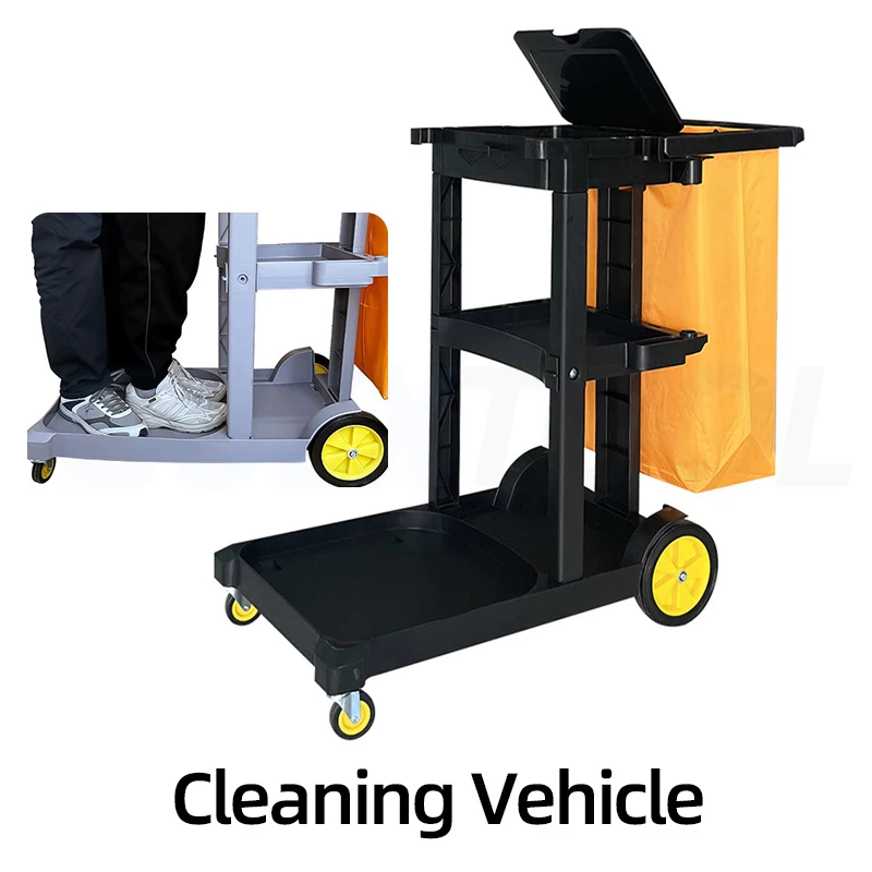 Black-Grey-Cleaning-Cart-Cleaning-Car-Multifunctional-Handcart ...