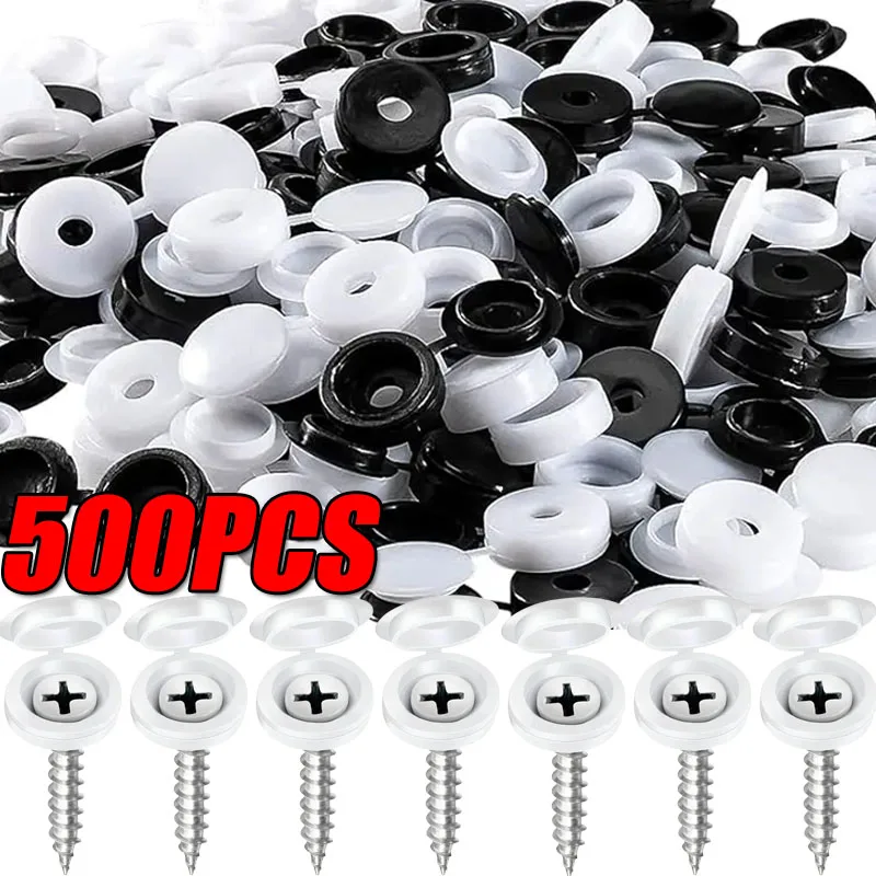 500-100Pcs-Nails-Screw-Caps-Plastic-Protective-Covers-7-Colors-Phillips ...