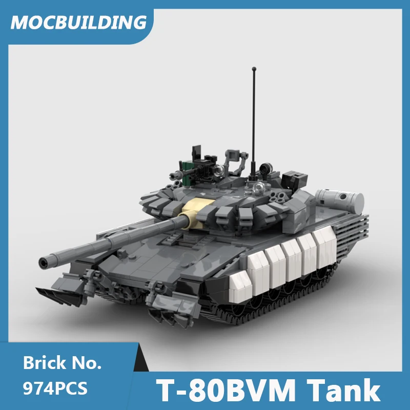 MOC Building Blocks T-80BVM Russian Main Battle Tank Model Vehicle DIY ...