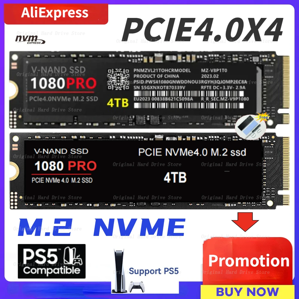 Original Brand 1080 PRO NVME M2 SSD 1tb 2tb 4tb 2280 PCIe Gen5.0 Hard ...