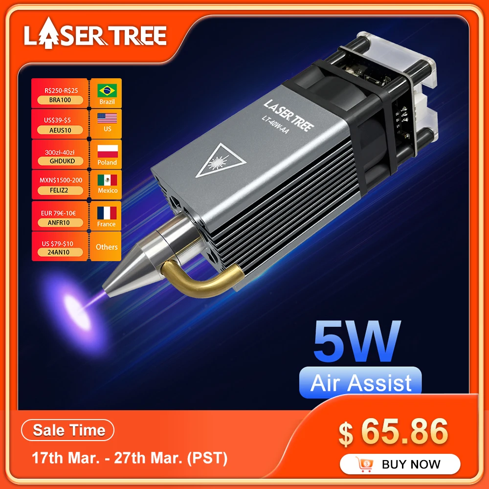 LASER-TREE-40W-Air-Assist-Metal-Nozzle-Laser-Head-450nm-Blue-Light ...
