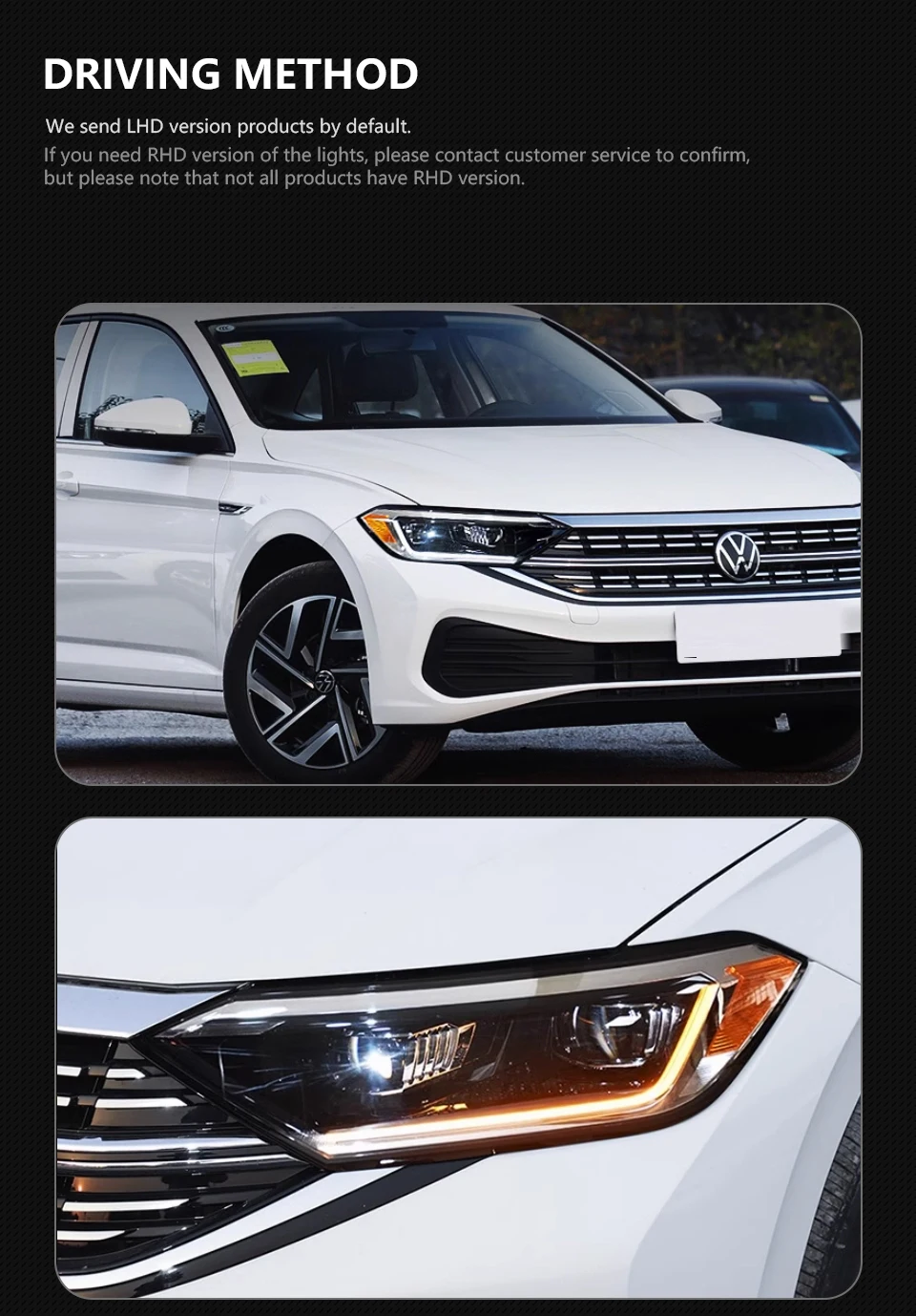 VW Jetta Sagitar Headlights 2019-2023 Jetta Mk7 LED Headlight Design L