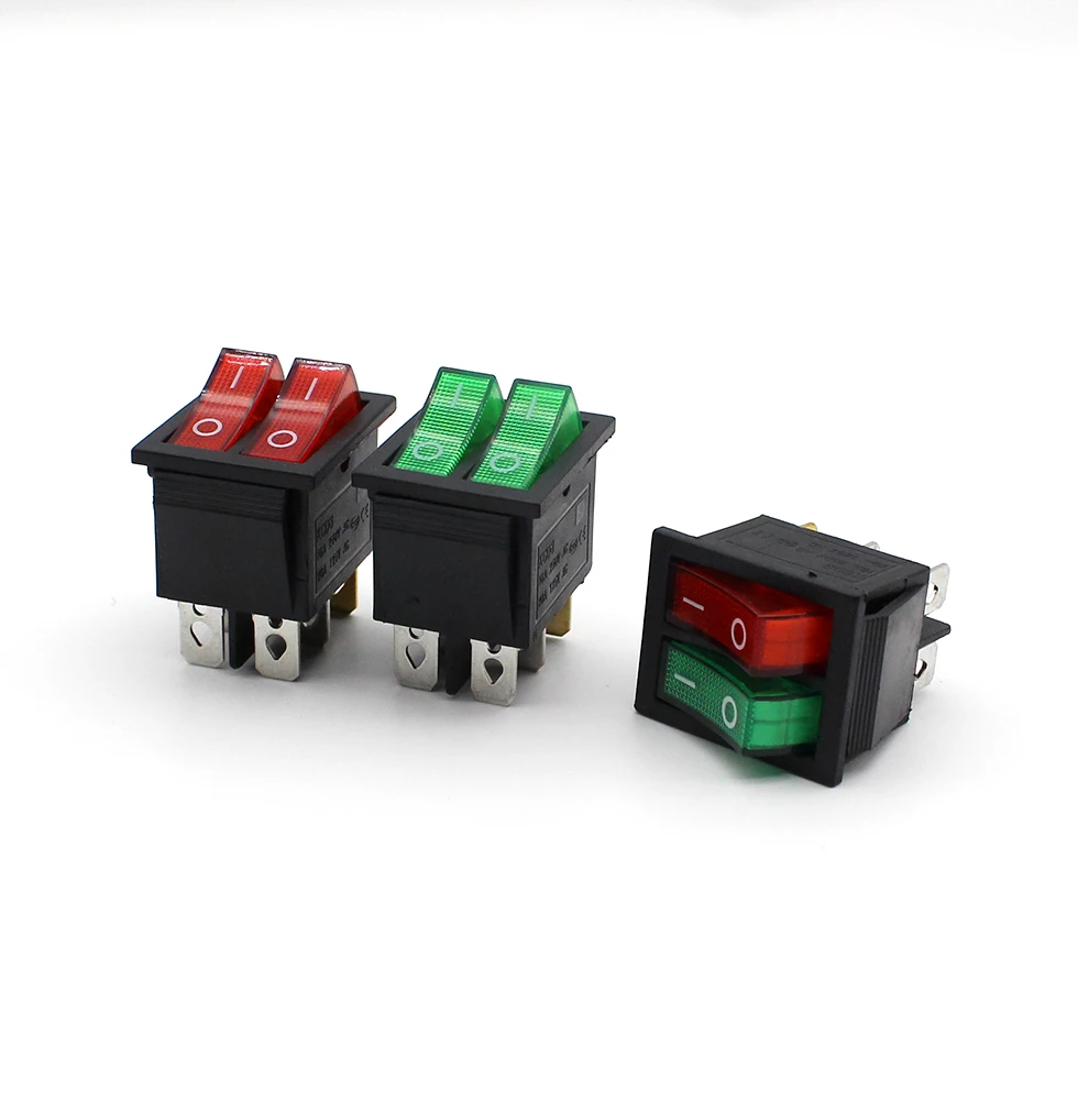 1PCS-KCD8-6PIN-16A-250V-20A-125V-Double-Light-Switch-Rocker-Switch ...