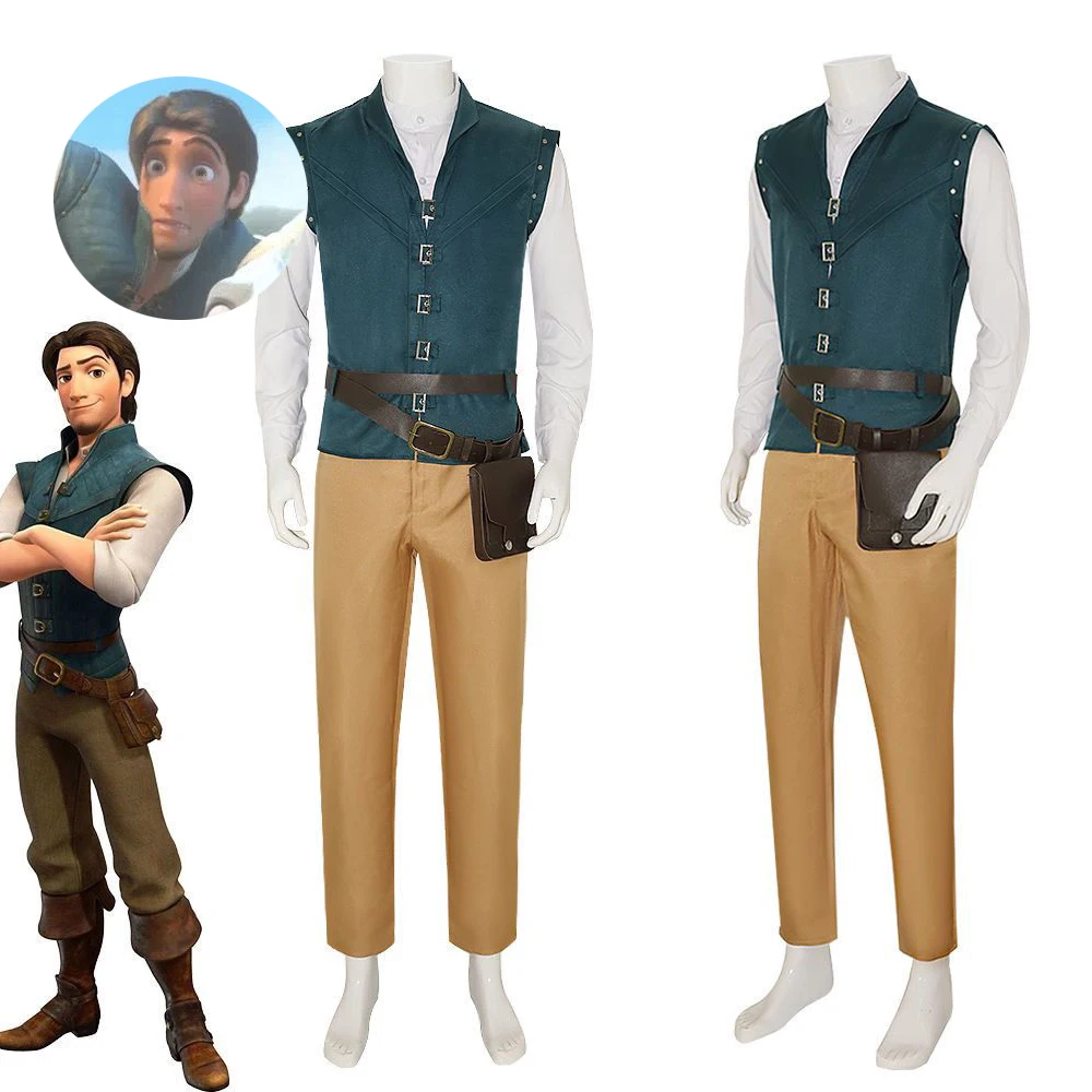 Anime Flynn Rider cosplay costume adult carnival uniform set Halloween ...