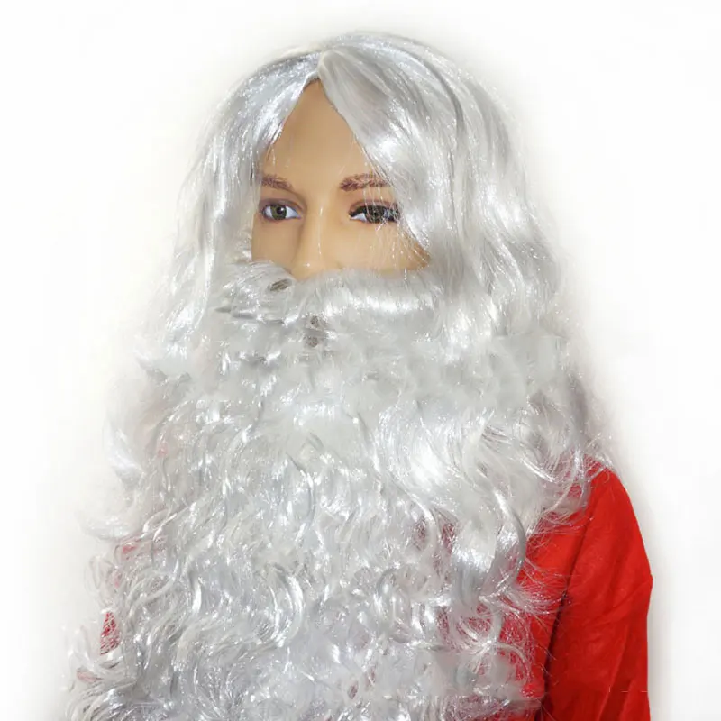 Santa Claus White Beard Decorations Wig Beard Santa Claus Fake Beard ...
