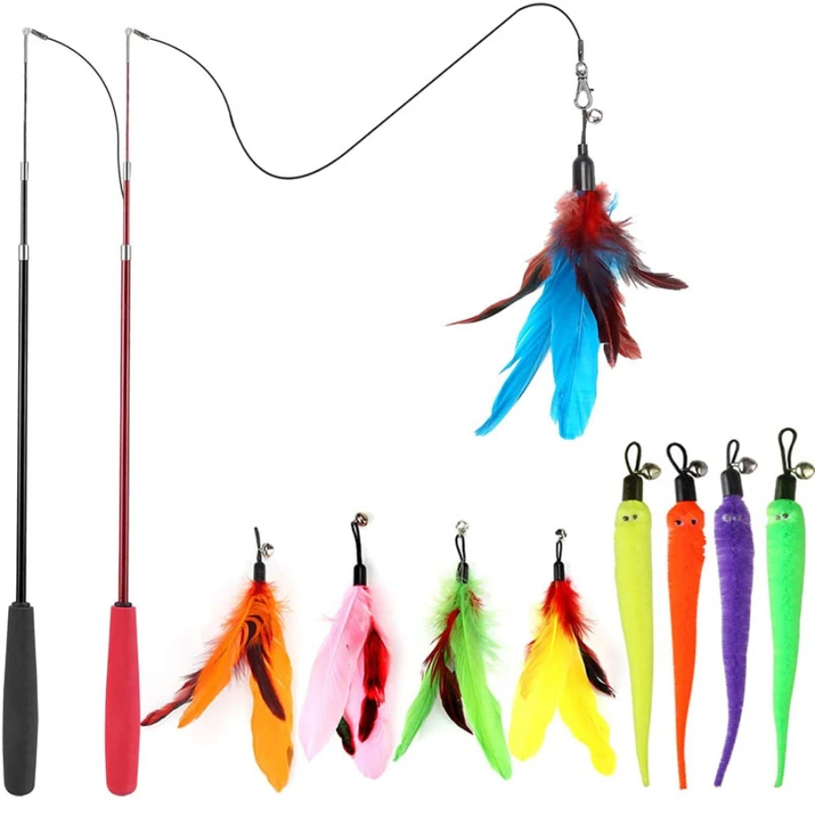 Pet-cat-toy-feather-replacement-head-teasing-cat-rod-fishing-rod ...