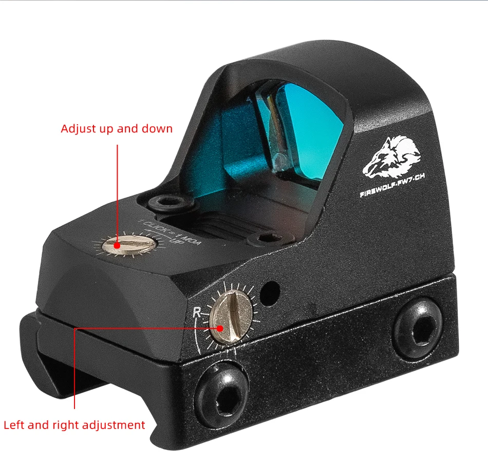 FIRE WOLF Mini Red Dot Sight Red Dot Collimator Rifle Reflex Sight ...