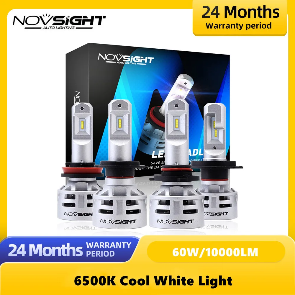 Novsight N9 H4 H7 Led Car Headlight H11 9005 Hb3 6500k Cool White 10000lm 60w Auto Headlamp Fog ...