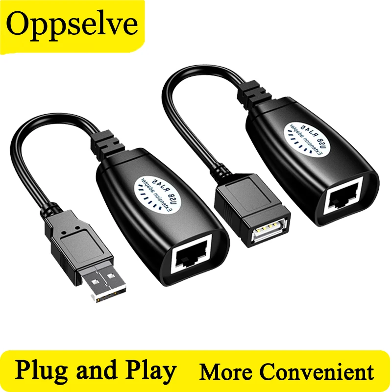Usb Ethernet Rj45 Extender Adapter - Usb 2.0 Male Female Cat Rj45 ...