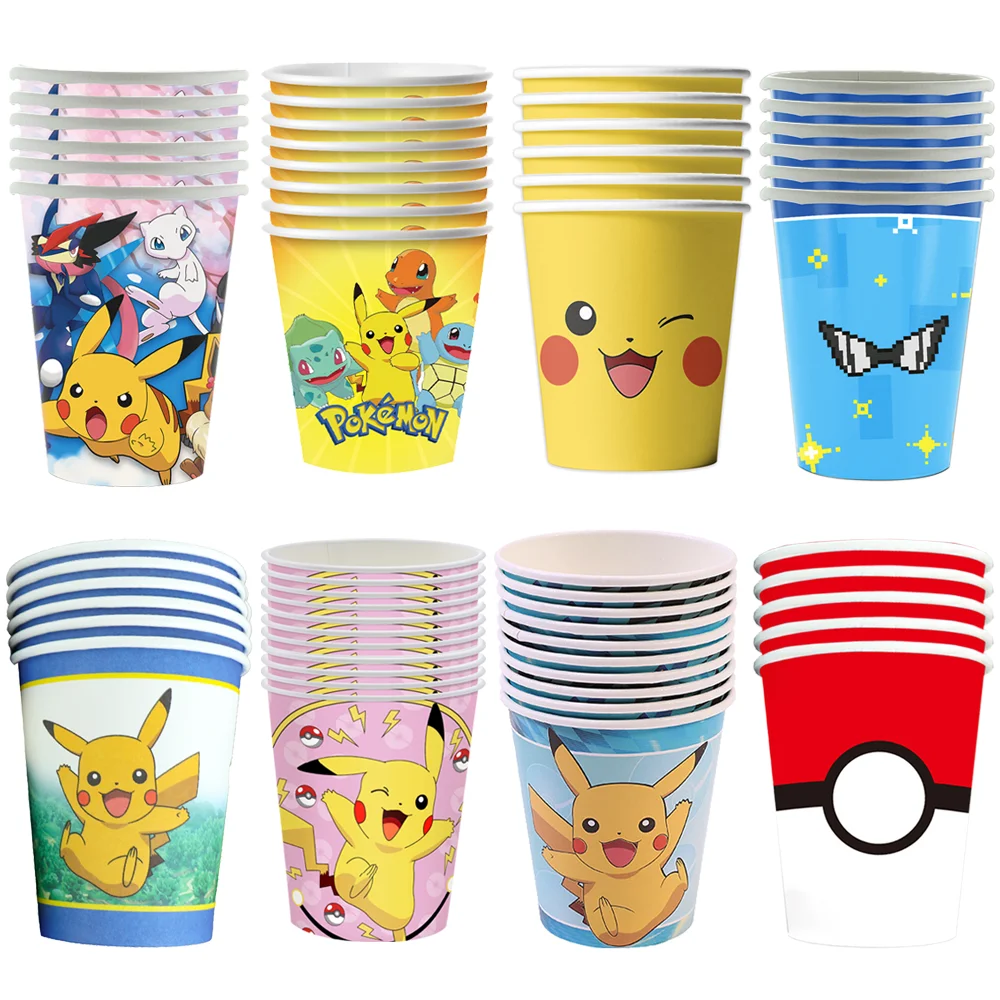 10/100pcs/lot Cartoon Pokemon Theme Decoration Cups Kids Boys Favors ...