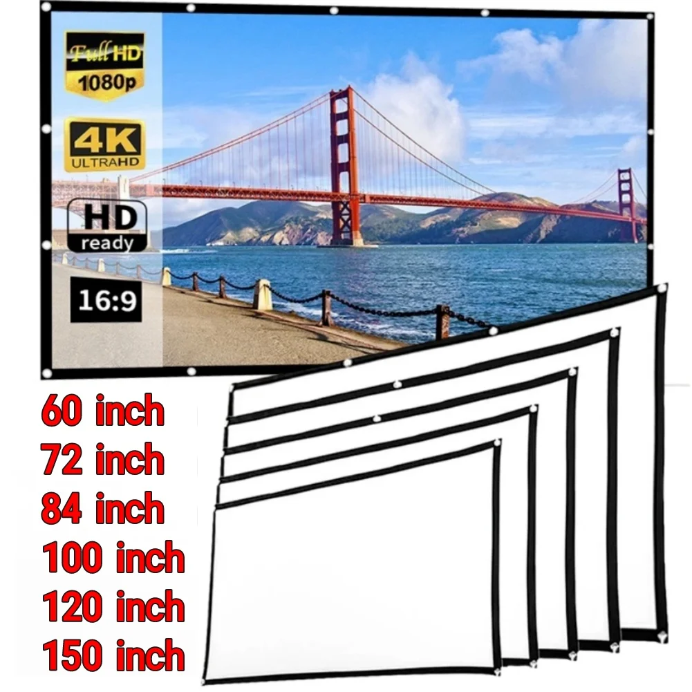 Simple-Projector-Curtain-Home-Theater-Office-16-9-HD-Display-Projection ...