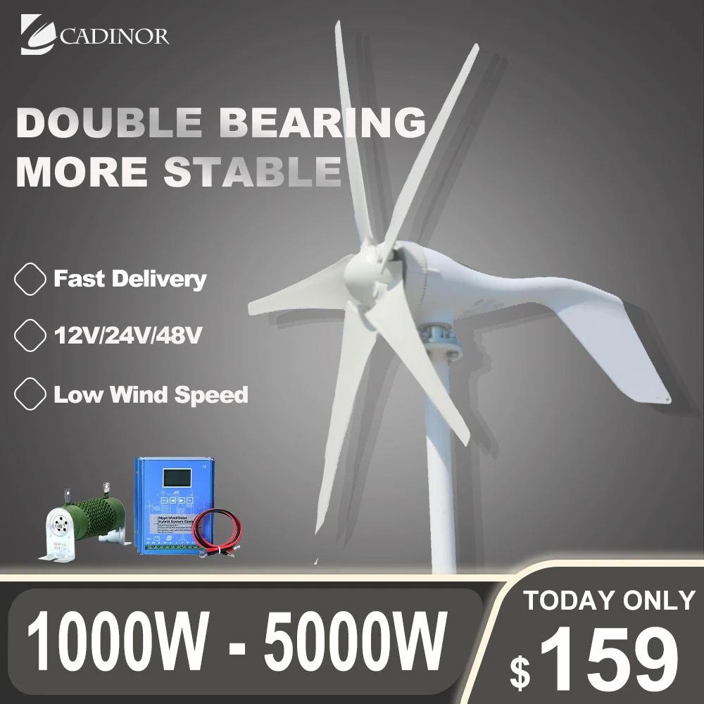 Permanent-Magnet-Wind-Turbine-Household-Small-Generator-Horizontal-Axis ...