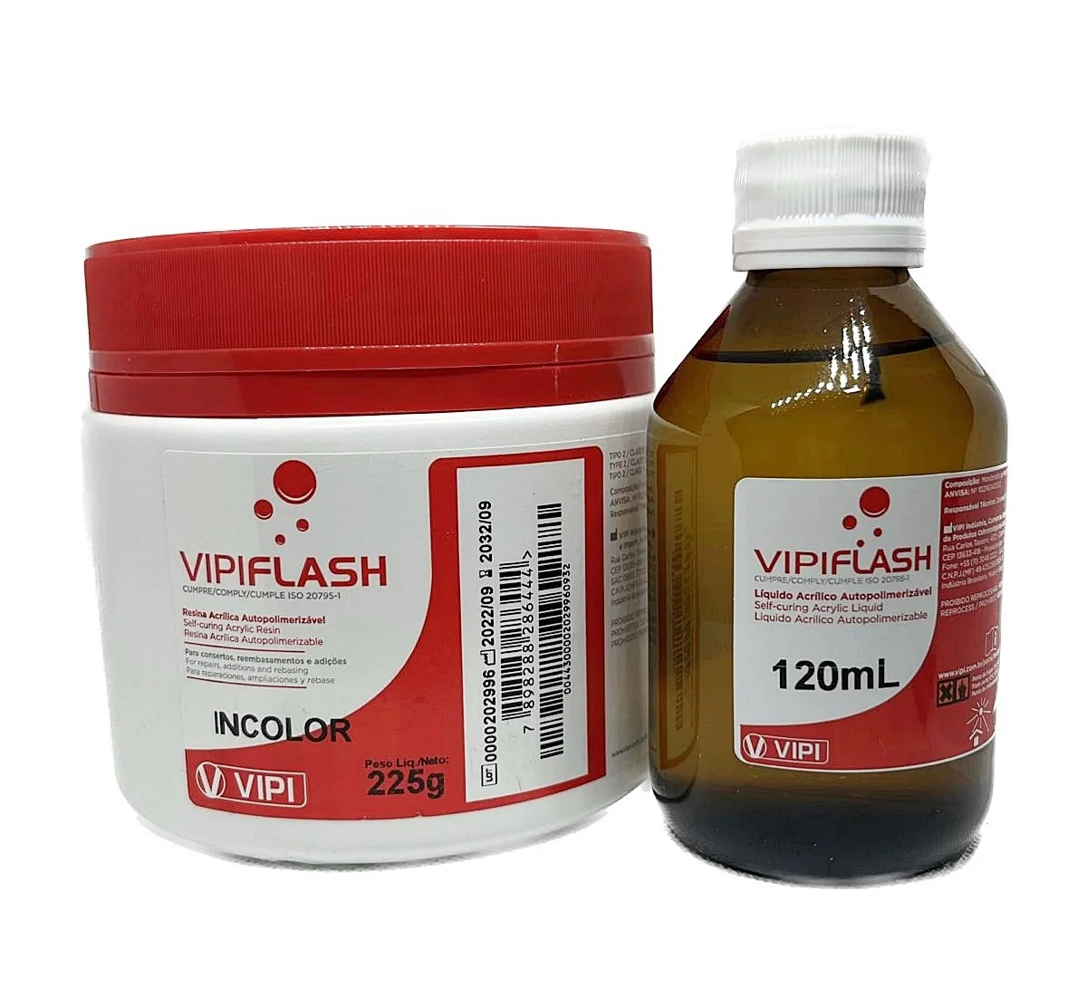 Kit Acrylic Resin Auto Polymerizing Powder 225g and Liquid 120ml Odot ...