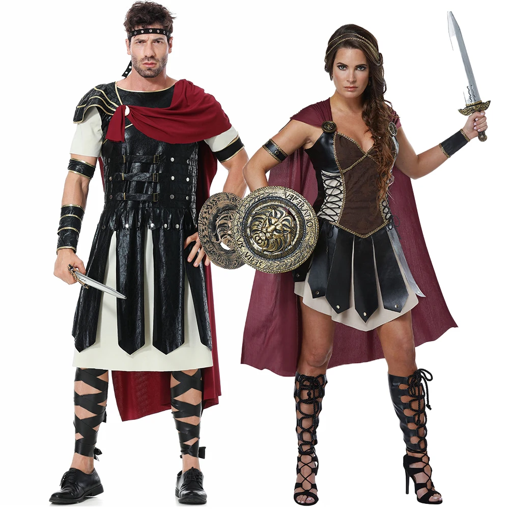 Ancient-Roman-Spartan-Warrior-Gladiator-Cosplay-Uniform-for-Women-Men ...