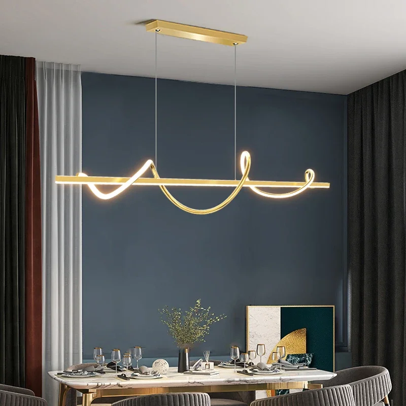 Gold-Black-Modern-Rotate-LED-Pendant-Lights-Dimmable-for-Table-Dining ...