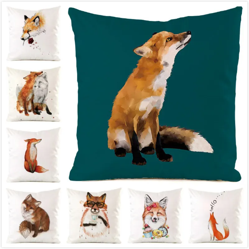 Norwegian Feng Shui Cartoon Fox Digital printing short plush pillow ...
