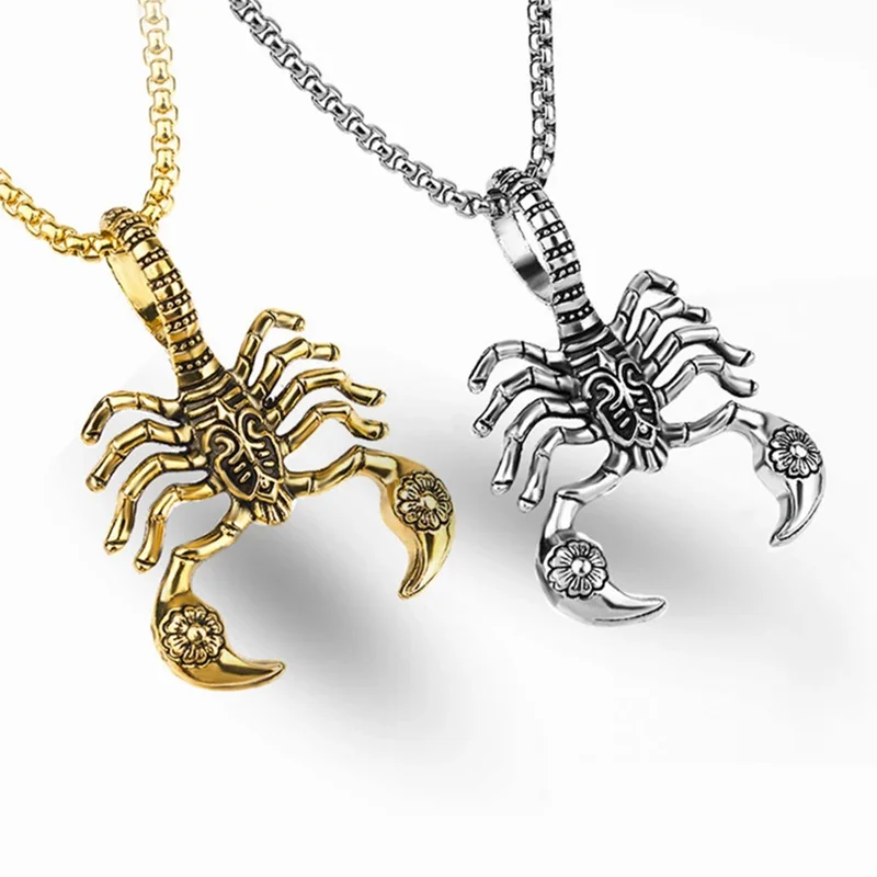 Men-Hip-Hop-Jewelry-Scorpio-Long-Chain-Silver-Color-Scorpion-Pendant ...