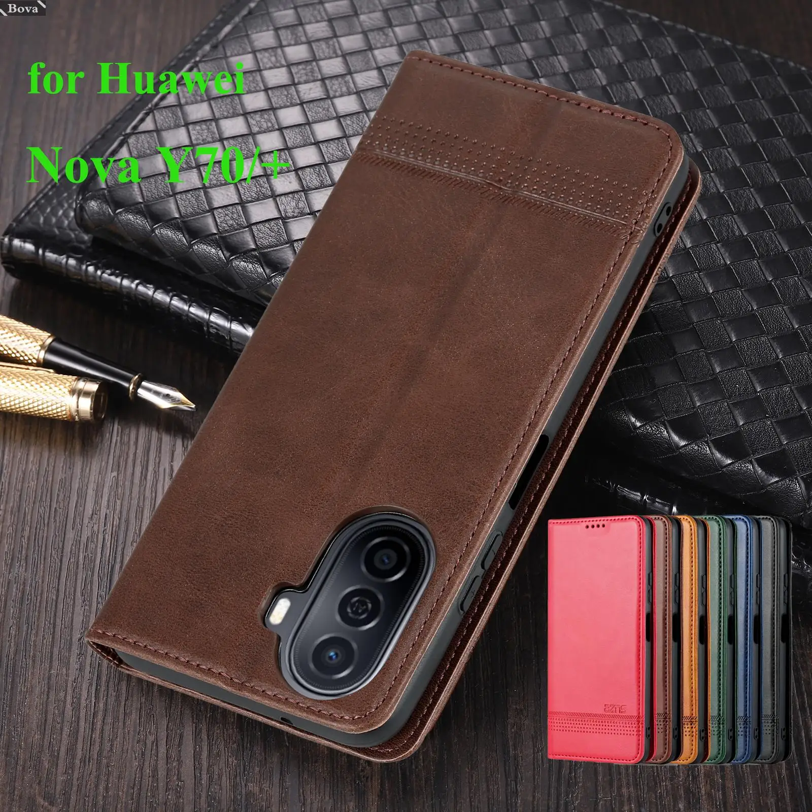Deluxe magnetic adsorption leather fitted case for Huawei Nova Y70 plus ...