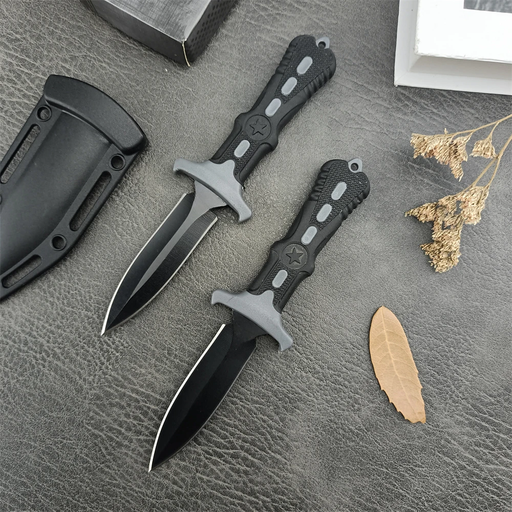 Tactical-Fixed-Knife-440C-Blade-ABS-Handle-Military-Combat-Outdoor ...