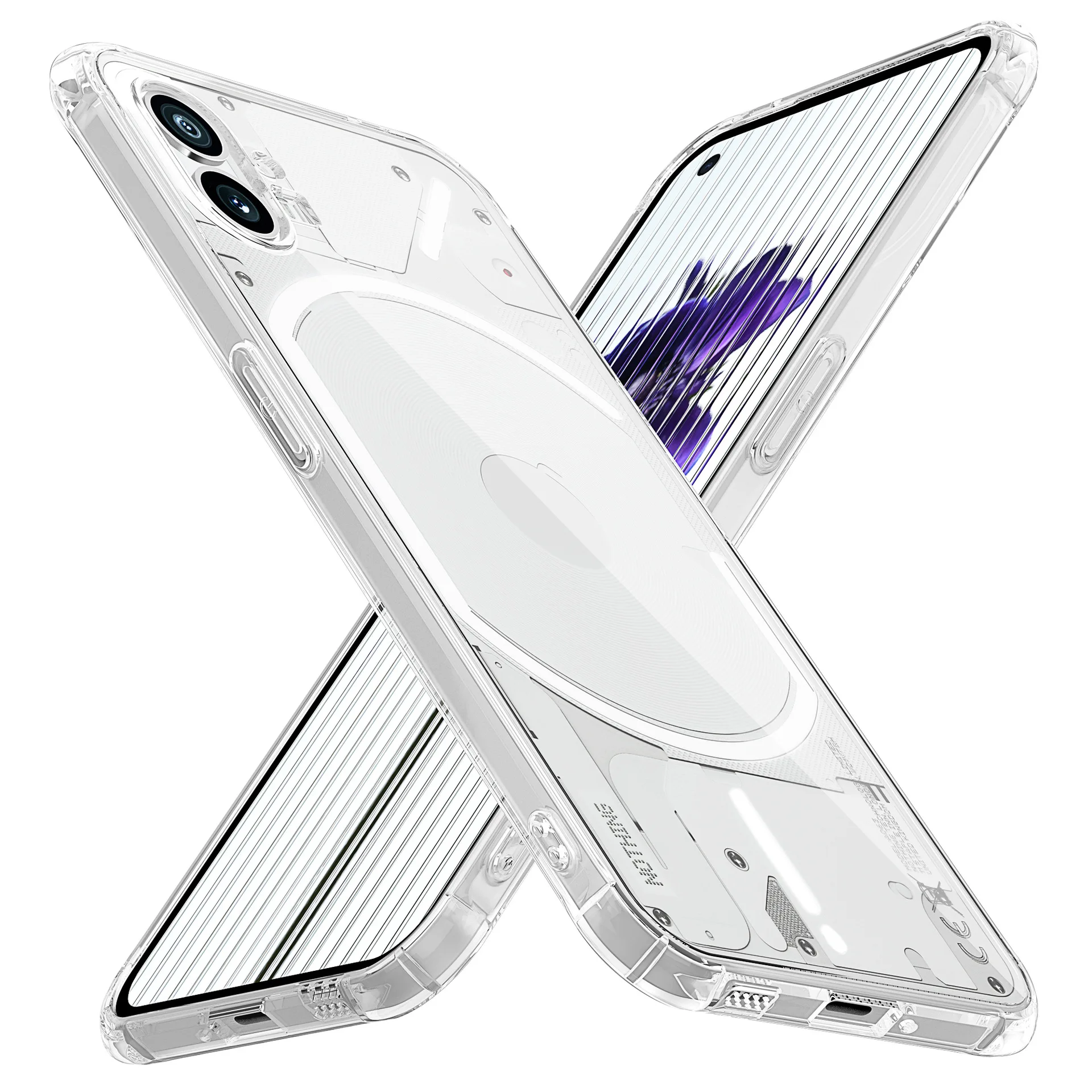 For-Nothing-Phone-2-Two-1-Transparent-Shockproof-Silicone-Clear-Airbags ...