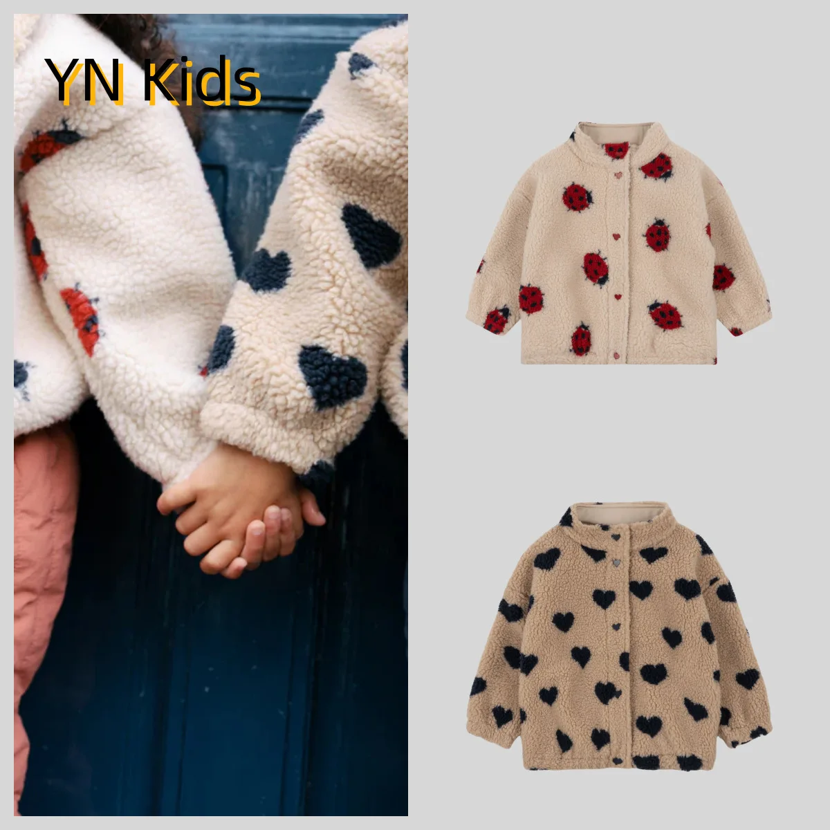2023-Autumn-Winter-New-Product-KS-Boys-and-Girls-Polar-Fleece-Coat-Love ...