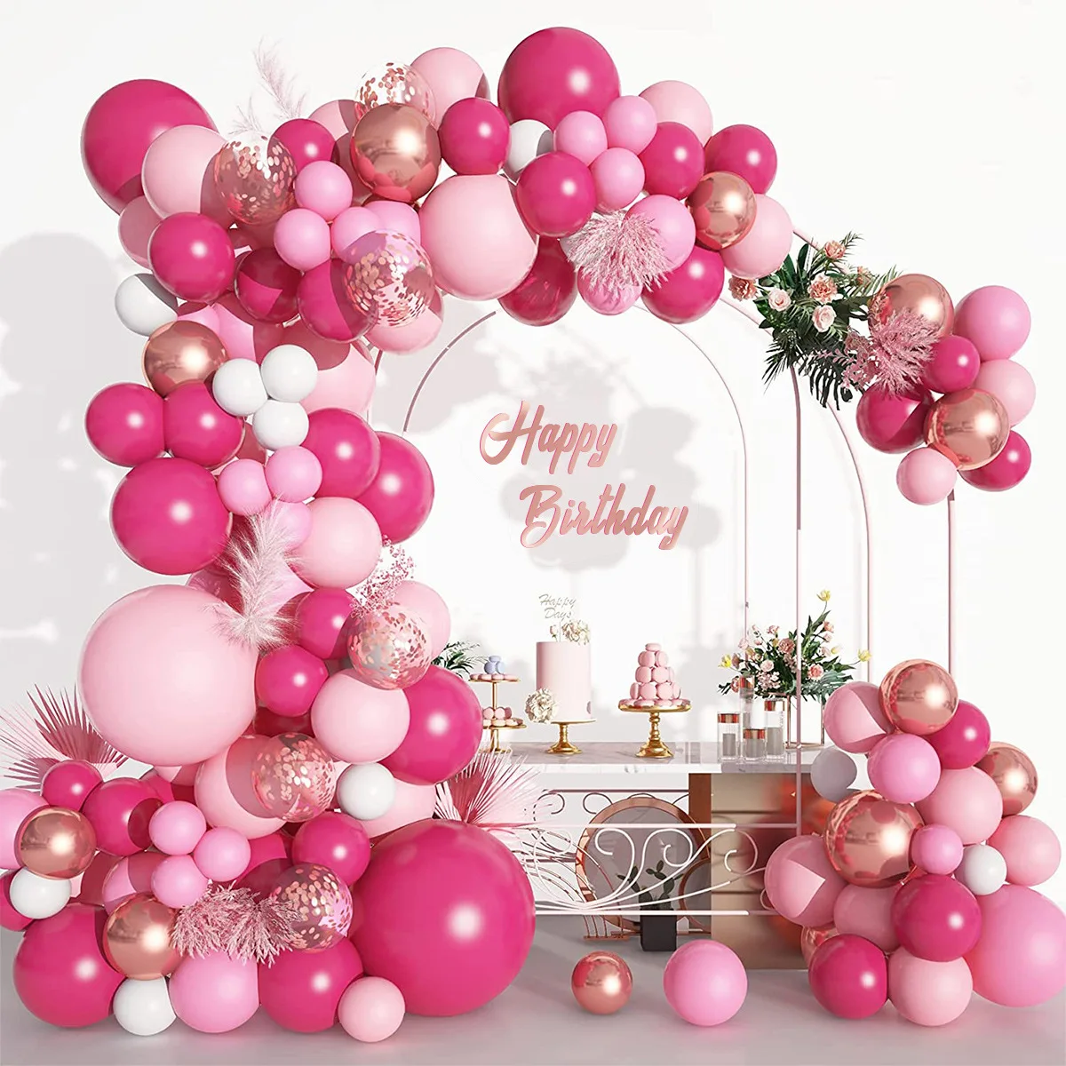 New-Rose-BB-Themed-Party-Children-s-Birthday-Balloon-Kit-Pink-Girl ...