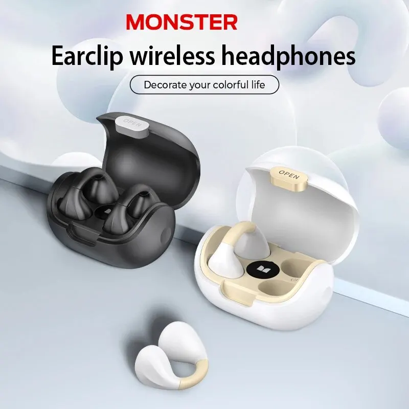 Monster-TWS-True-Wireless-Earphones-Ear-Clip-Desigh-For-Cycling-Driving ...