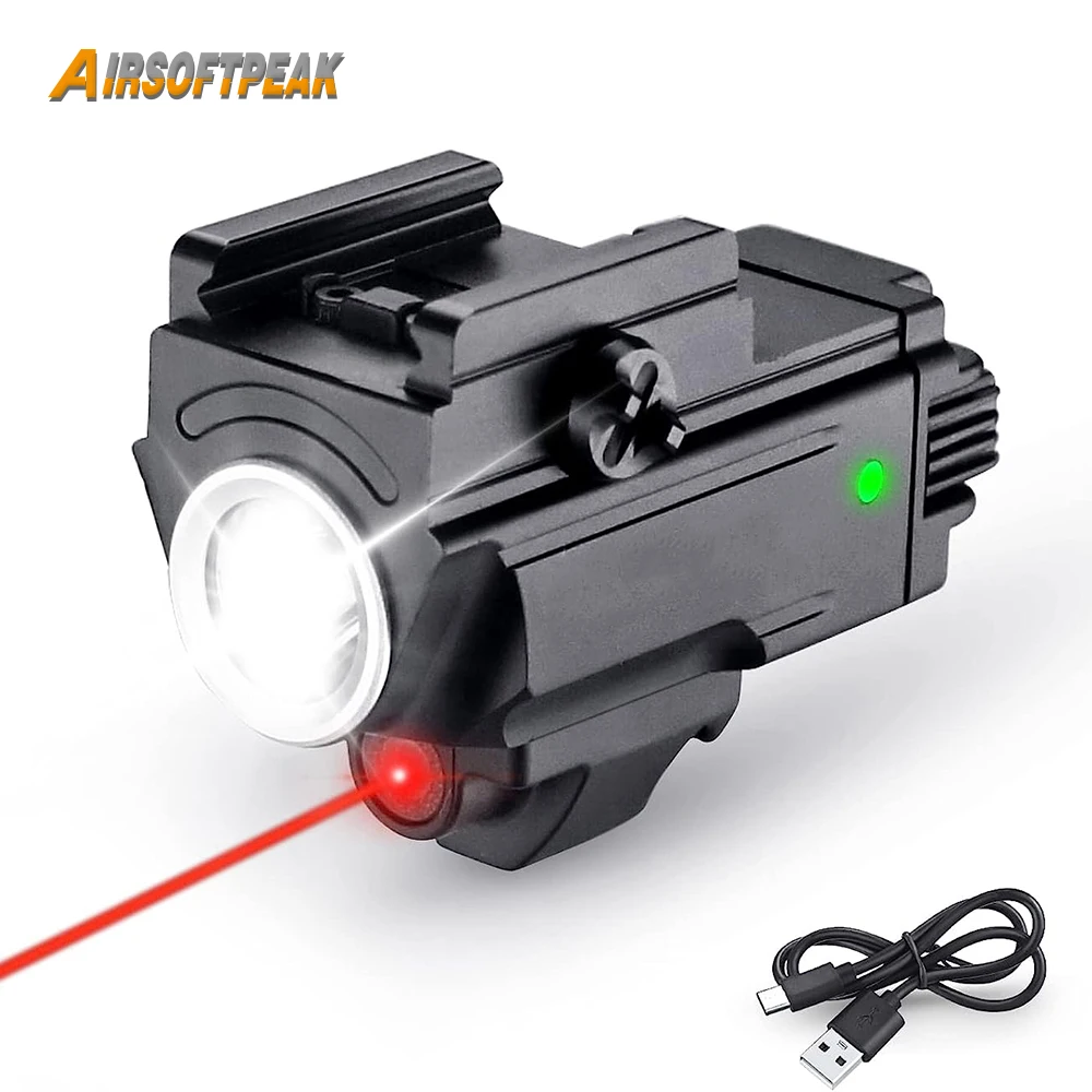 800-Lumens-Weapon-Gun-Light-Red-Laser-Flashlight-Combo-Tactical-Pistol ...