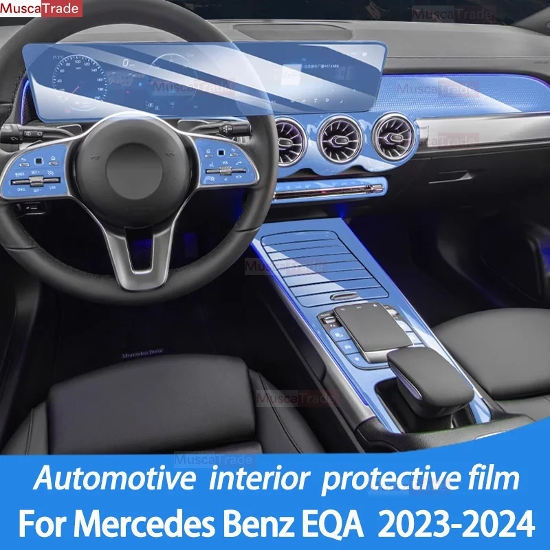 TPU For Mercedes Benz EQA 2022 2023 Transparent Film Car Interior ...