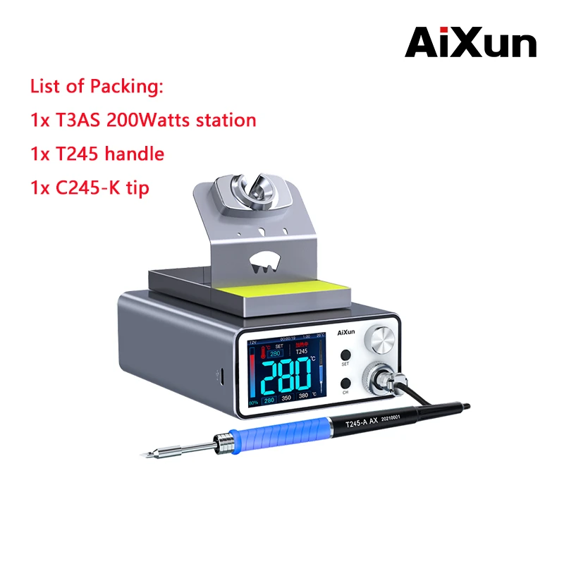 AIXUN T3AS T3BS 200W Soldering Station With Electric Soldering Iron T115/T210/T245 For Mobile ...