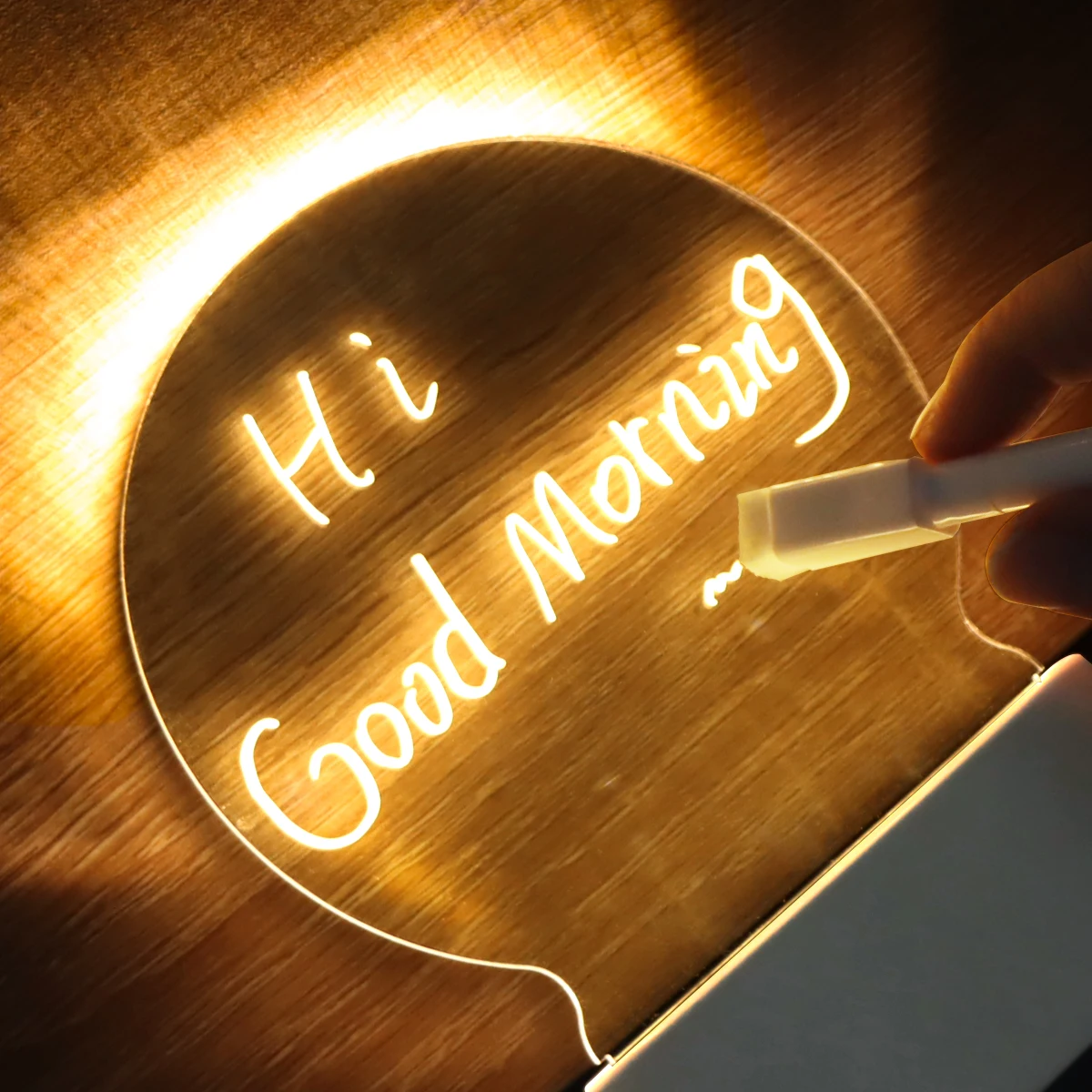USB-Luminous-Acrylic-Night-Light-Erasable-Write-Message-Board-Desktop ...