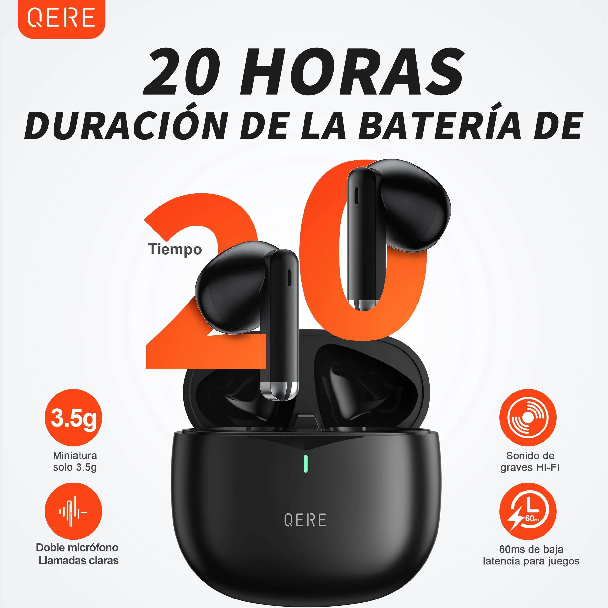QERE-auriculares-inal-mbricos-E28-aud-fonos-TWS-con-Bluetooth-5-3-micr ...