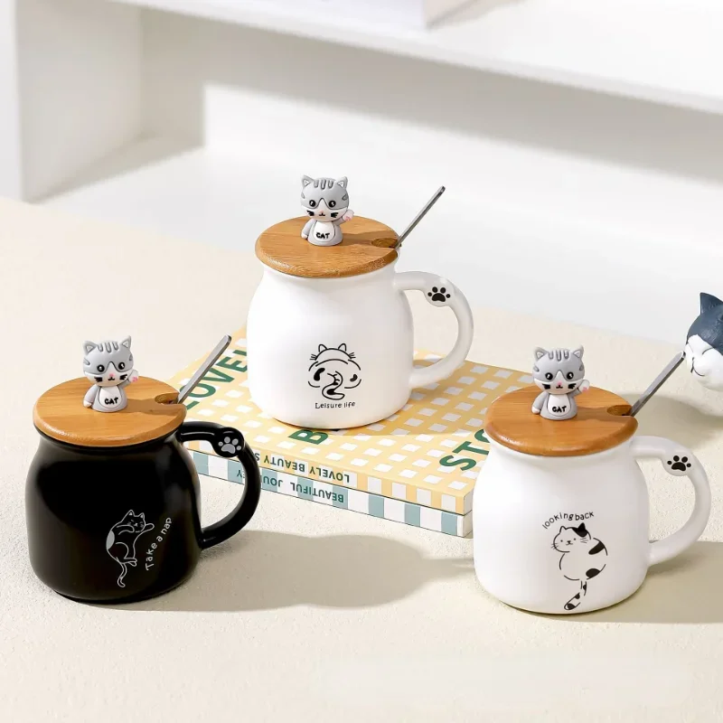 Creative-Color-Cat-Heat-resistant-Mug-Cartoon-with-Lid-Cup-Kitten ...