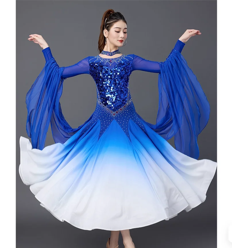 Bright Diamond Modern Dance Dress National Standard Dance Waltz Grand ...