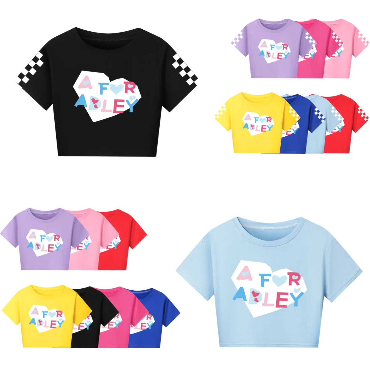 2024-Summer-A-FOR-ADLEY-T-Shirt-Kids-Training-Tops-Baby-Girls-Short ...